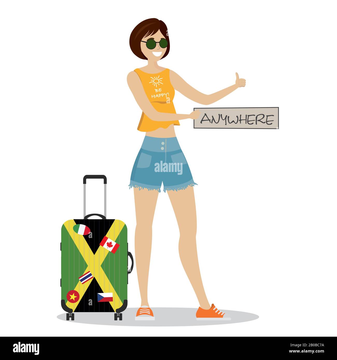 Female Hitch Hiker Stock Vector Images - Alamy