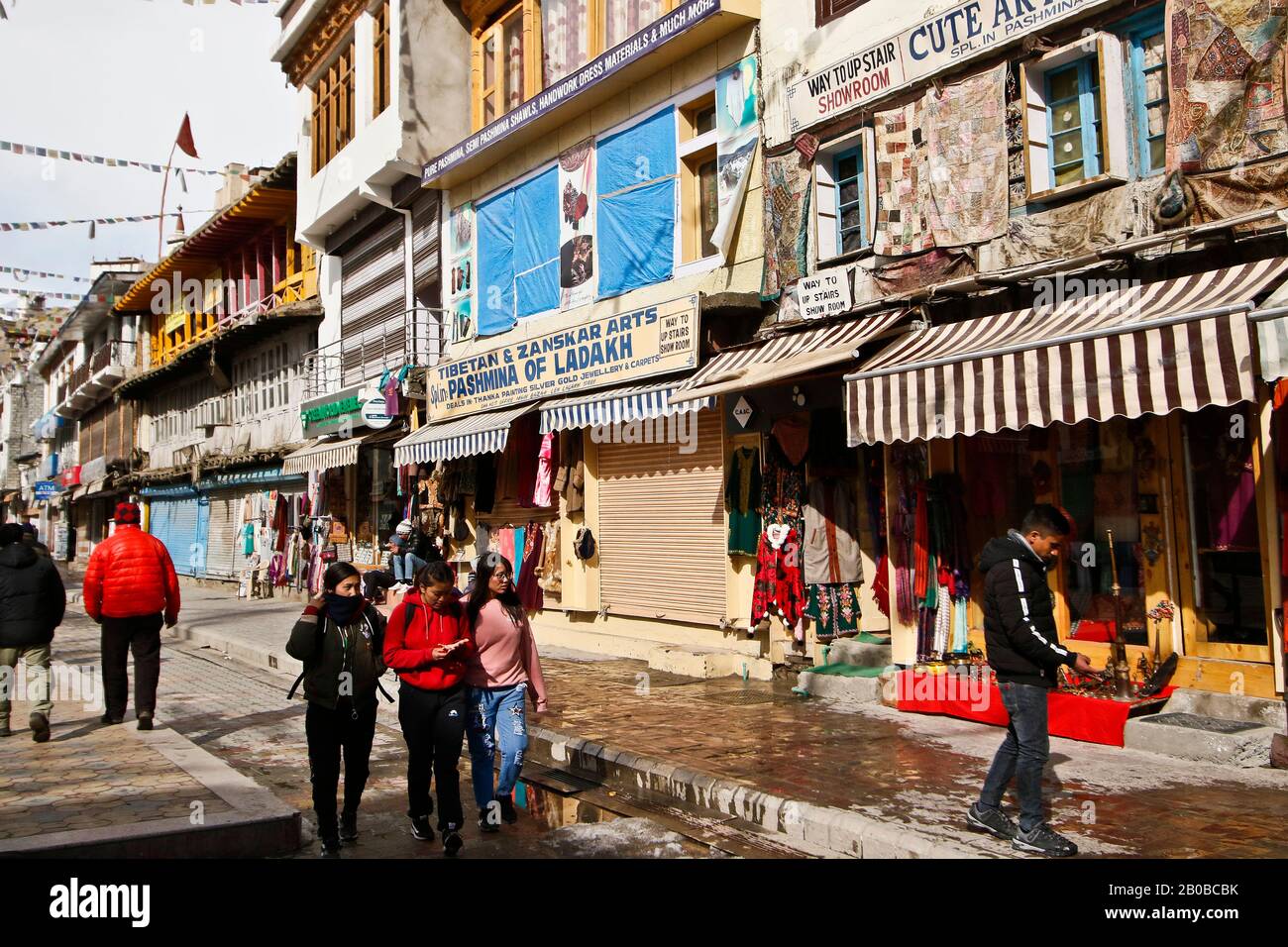 Traditonal street in Leh, Himalayas. Ladakh, India Stock Photo - Alamy