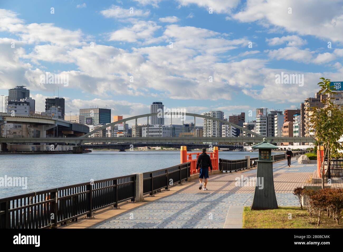 Promenade along Sumida River, Tokyo, Japan Stock Photo - Alamy