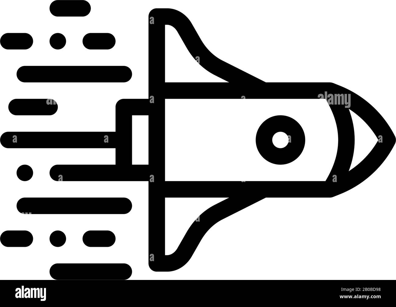 Rocket Fast Fly Icon Vector Outline Illustration Stock Vector Image ...