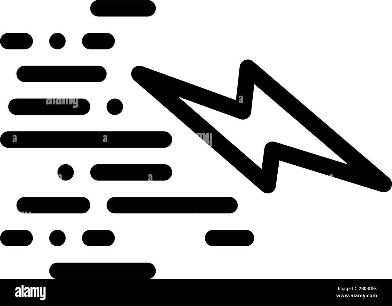 Lightning Speed Icon Vector Outline Illustration Stock Vector Image ...