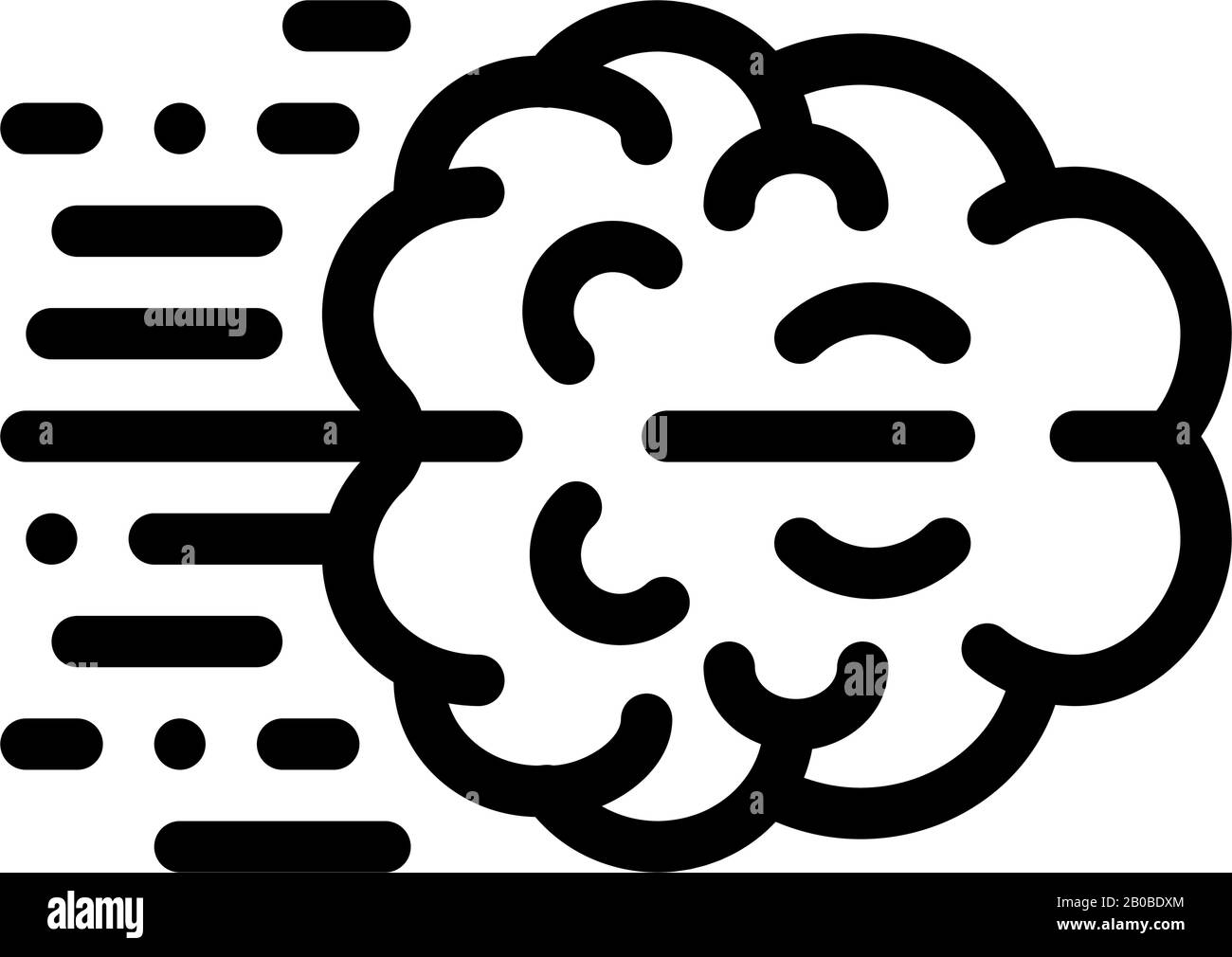 Fast Think Brain Icon Vector Outline Illustration Stock Vector Image ...