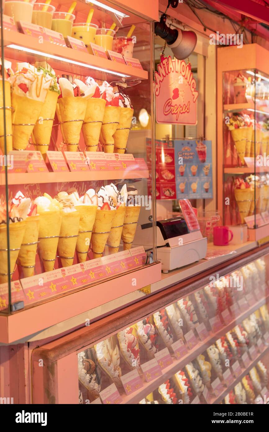 Crepe shop on Takeshita Street, Harajuku, Tokyo, Japan Stock Photo - Alamy