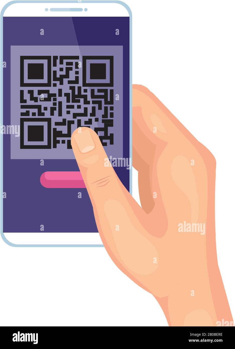 hand using smartphone with scan code qr Stock Vector Image & Art - Alamy