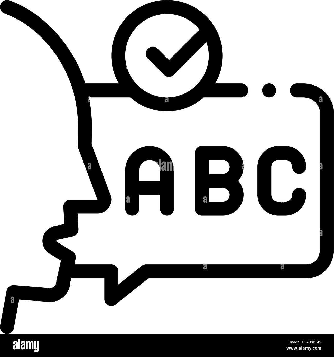 Alphabet Speech Icon Vector Outline Illustration Stock Vector Image ...