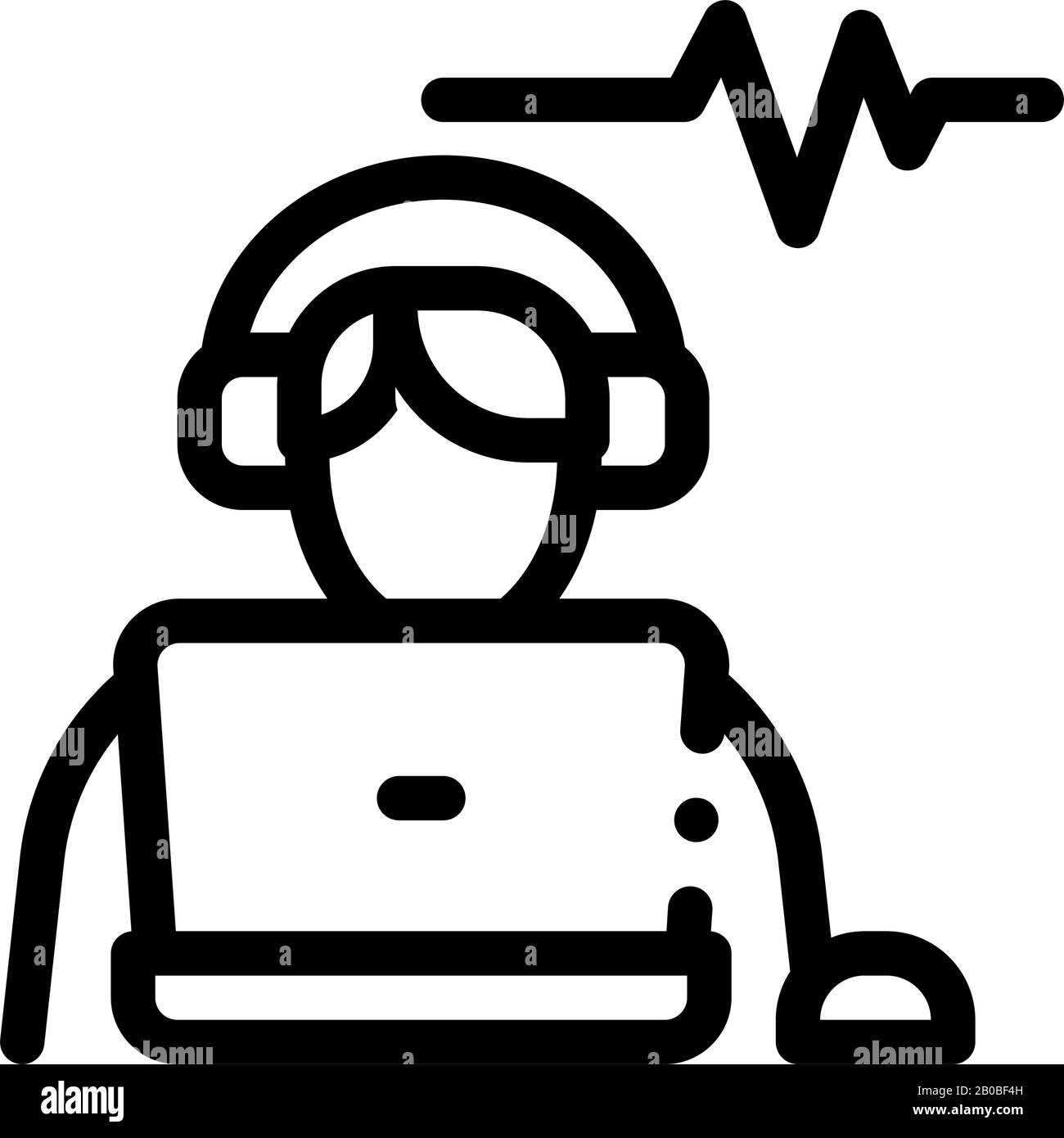 Listening Audio Icon Vector Outline Illustration Stock Vector Image ...