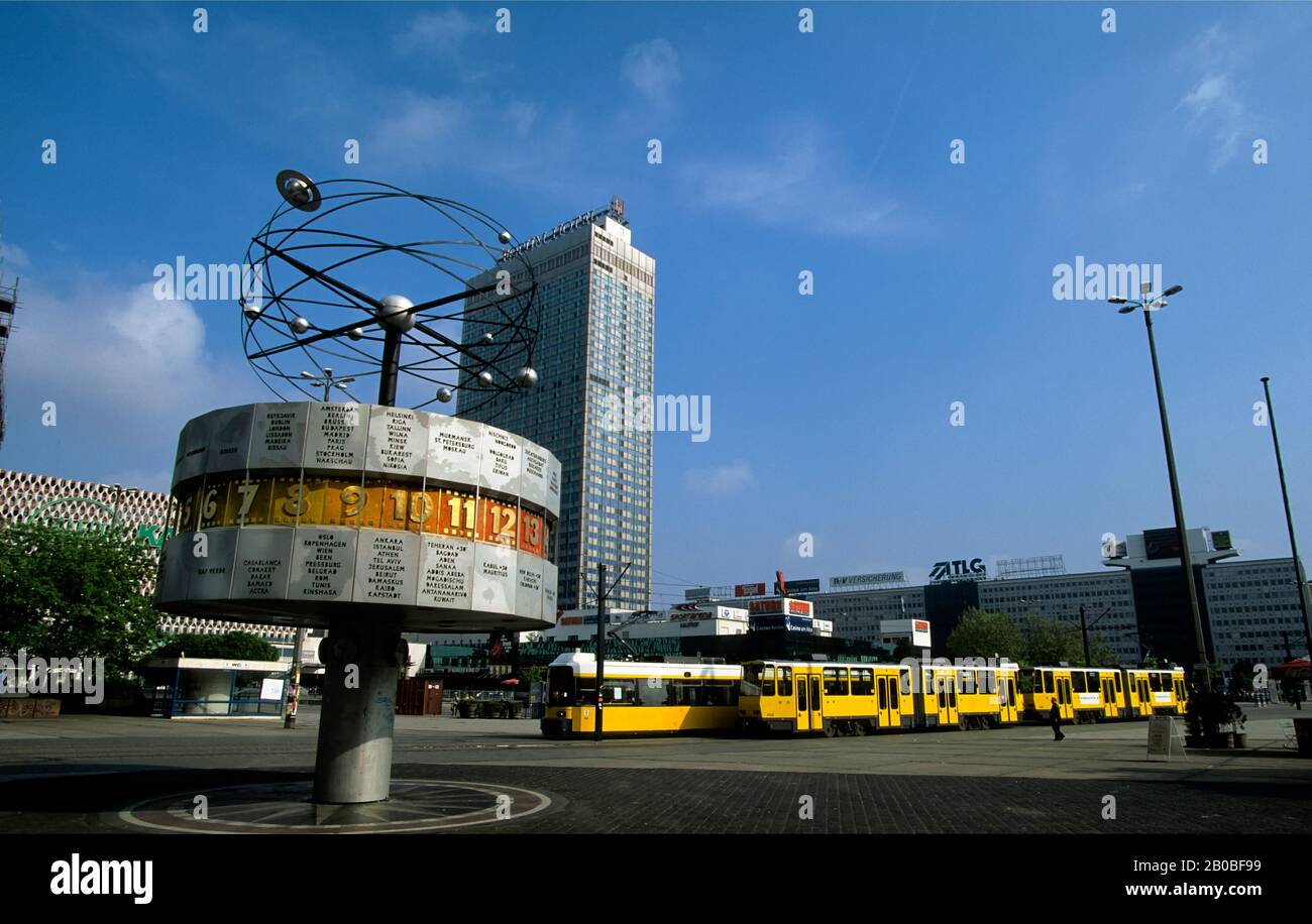 GERMANY, BERLIN, ALEXANDER SQUARE WITH WORLD TIME CLOCK Stock Photo - Alamy