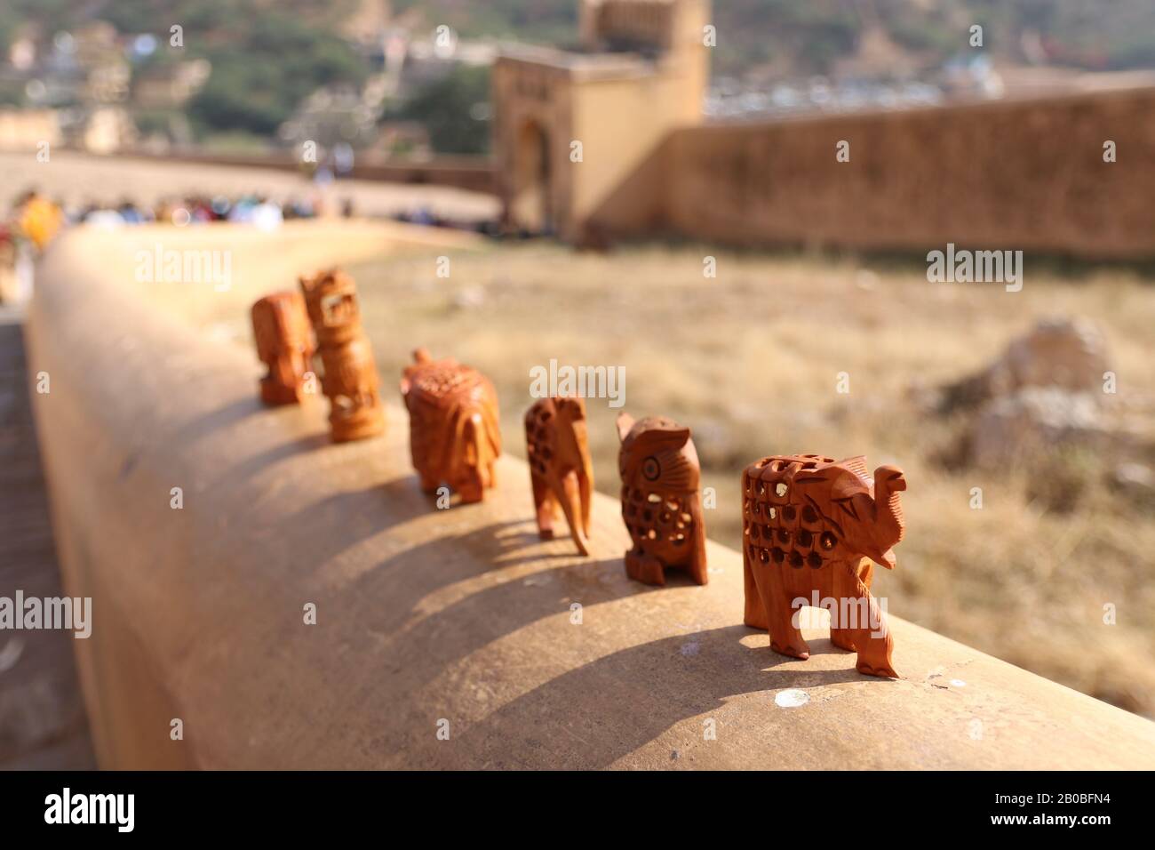 Jaipur, Rajasthan/India - handmade wooden souvenirs in famous fort ...