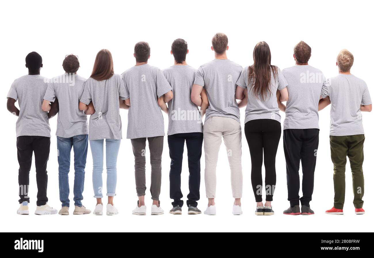 rear view. a group of purposeful young people looking forward Stock ...