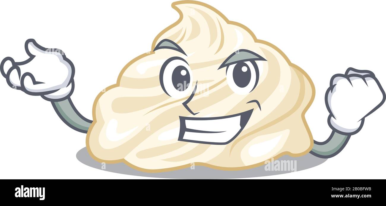 cool confident Successful whipped cream cartoon character style Stock ...