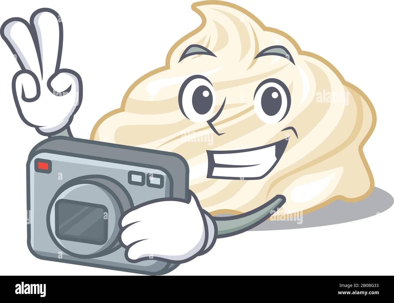 Cool Photographer whipped cream character with a camera Stock Vector ...