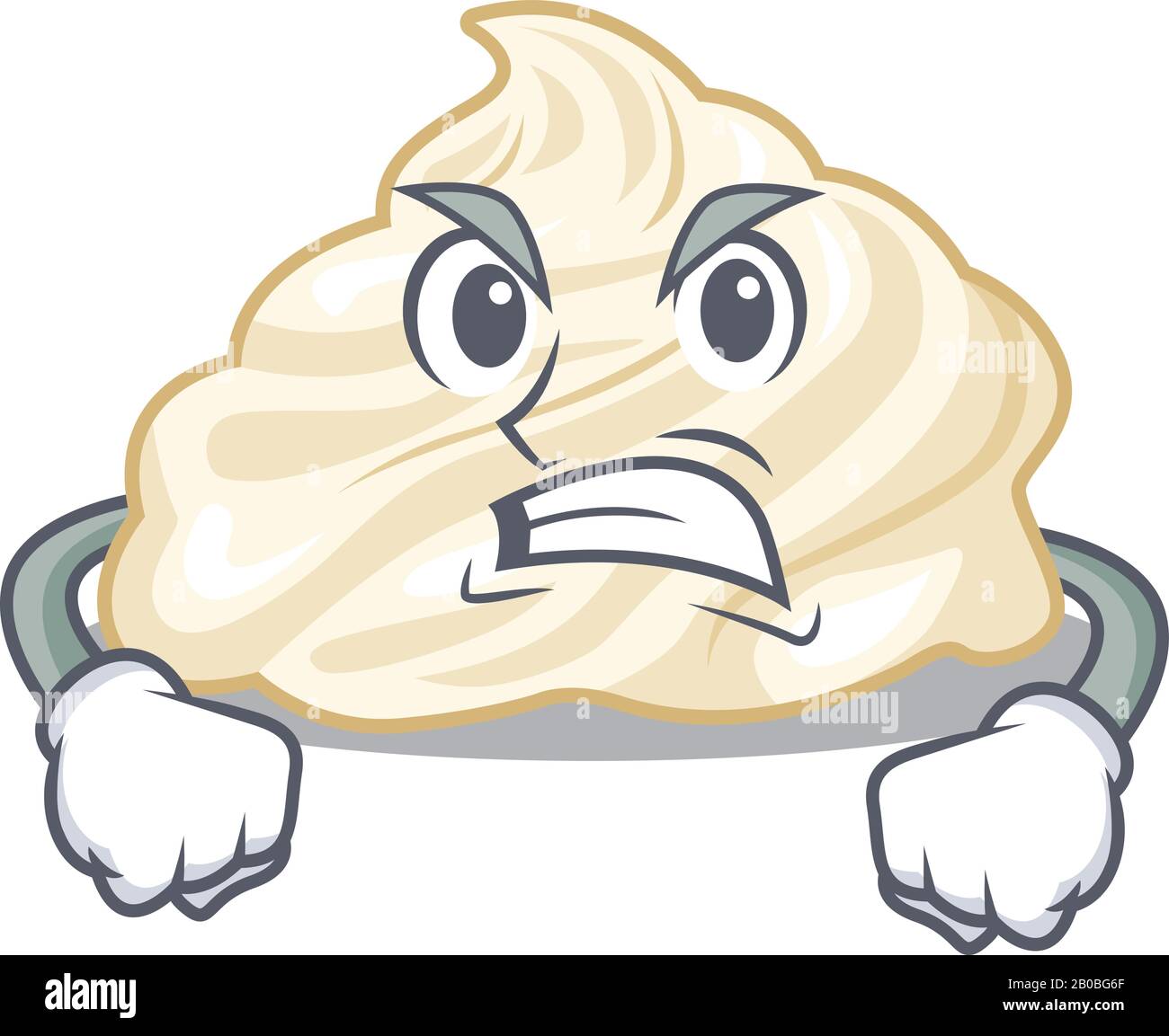 Whipped cream cartoon character style having angry face Stock Vector ...