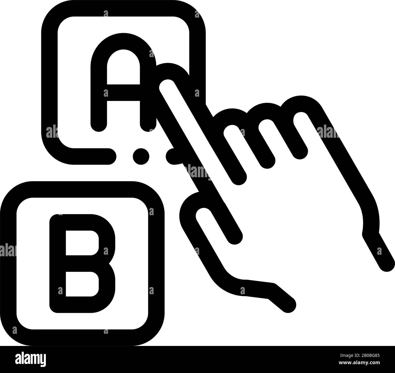 Pointing Letter Icon Vector Outline Illustration Stock Vector Image ...