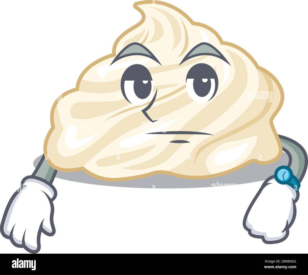cartoon character design of whipped cream on a waiting gesture Stock ...