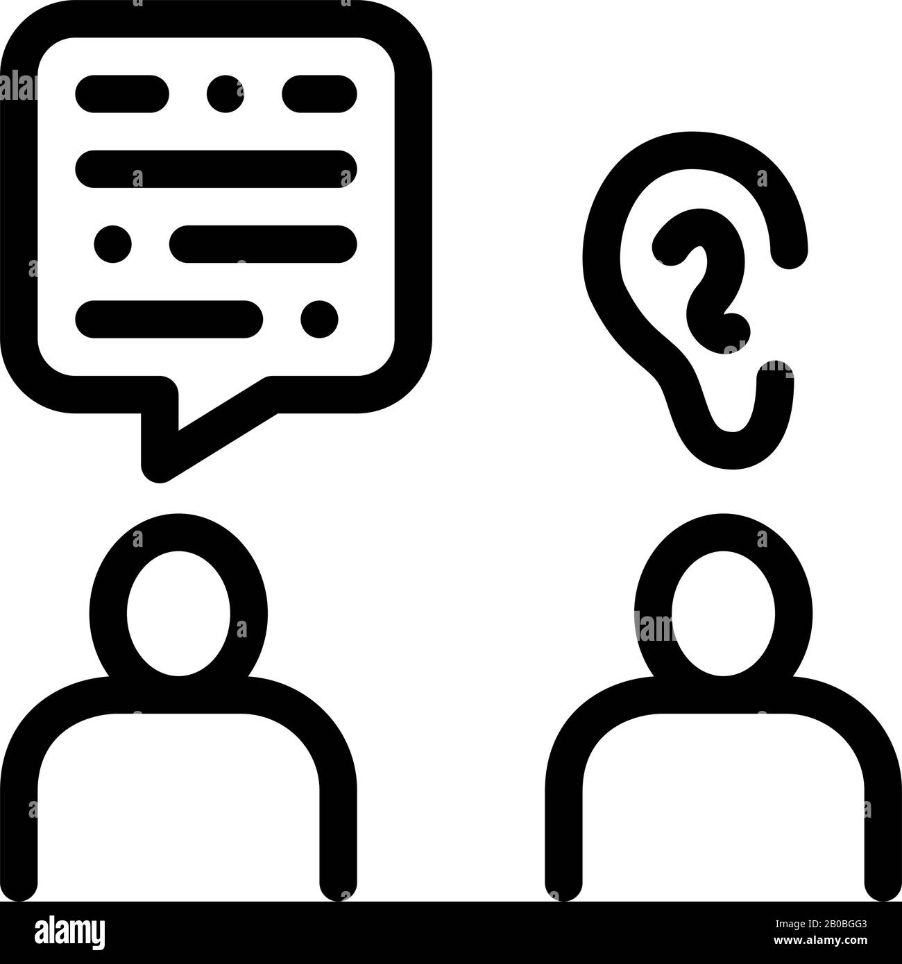 Speak And Listen Icon Vector Outline Illustration Stock Vector Image ...