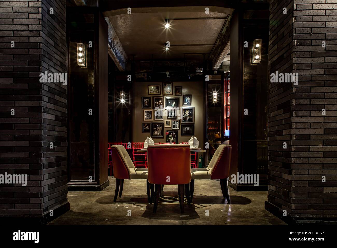 Bangkok, Thailand - Feb 16, 2020 : Interior of retro style restaurant ...