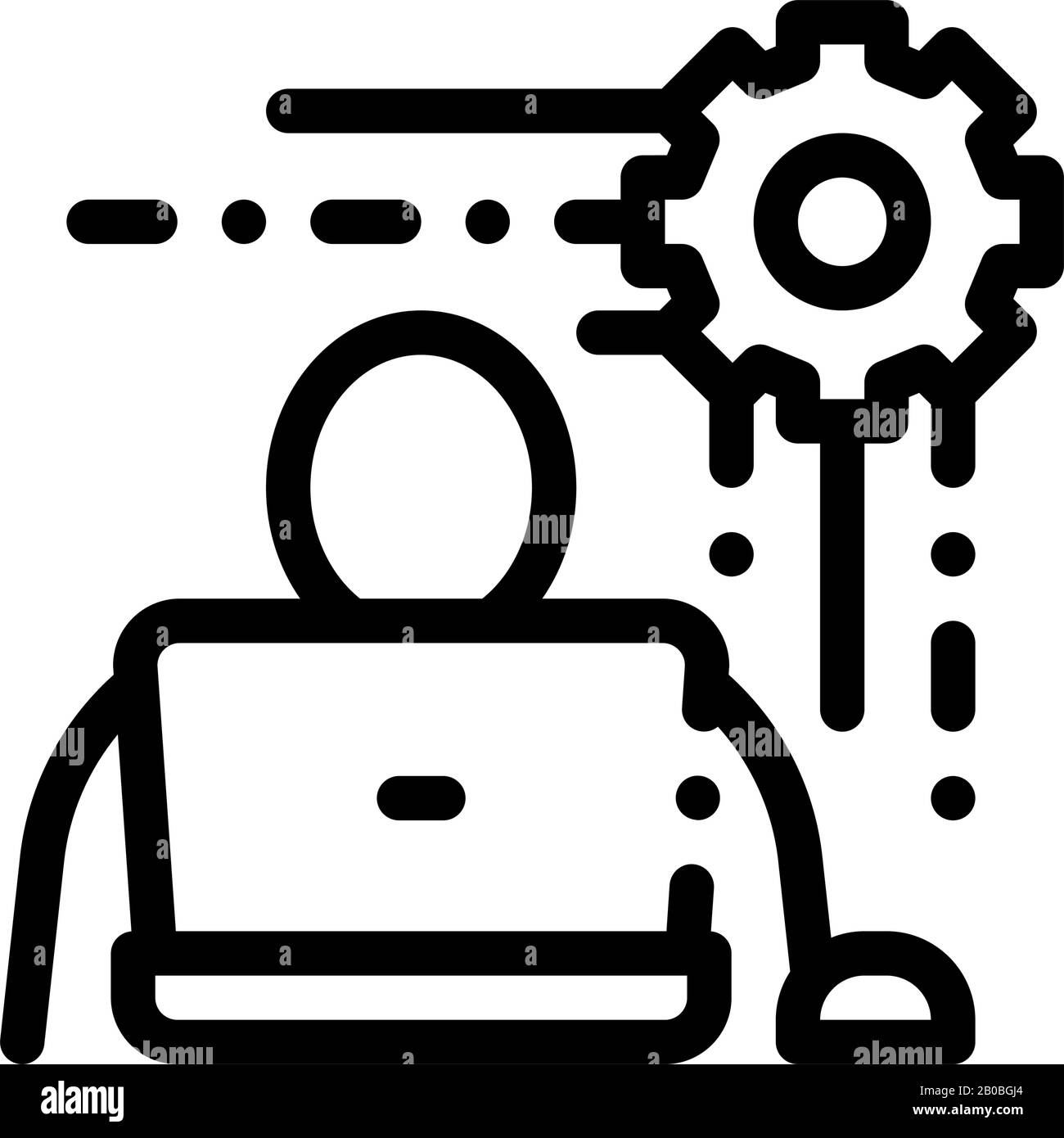 Programmer Work Icon Vector Outline Illustration Stock Vector Image ...