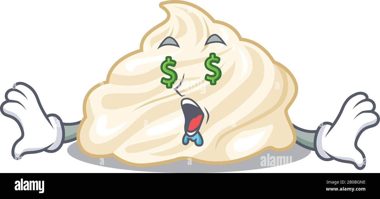 Happy rich whipped cream cartoon character with Money eye Stock Vector ...