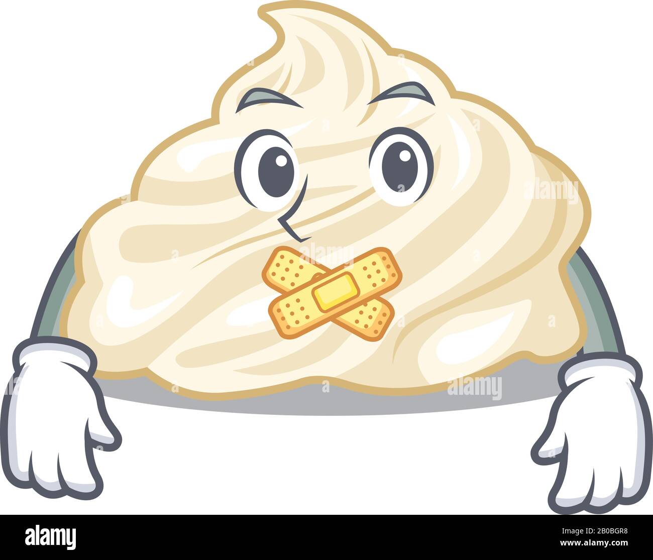 cartoon character design whipped cream making a silent gesture Stock ...
