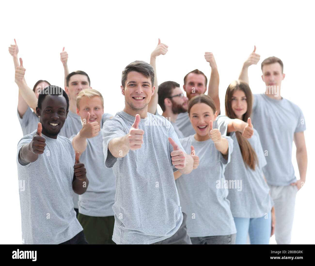 group of young people showing thumbs up Stock Photo - Alamy