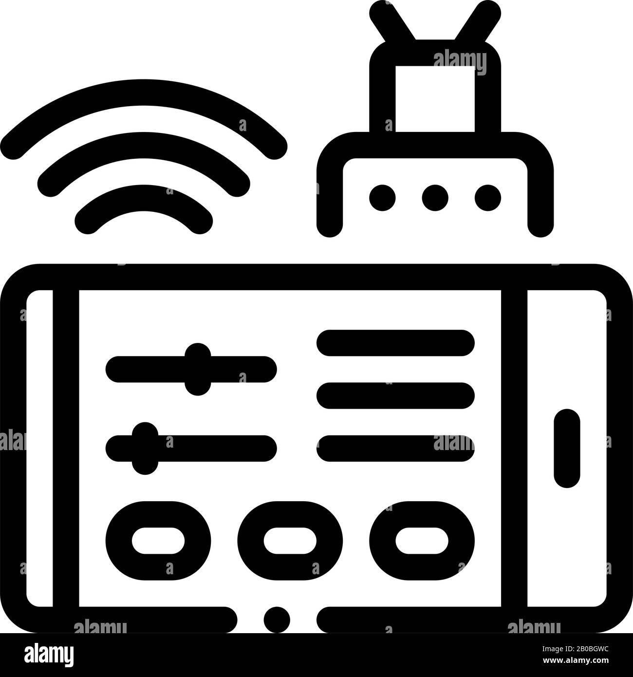 Phone Control Icon Vector Outline Illustration Stock Vector Image & Art ...