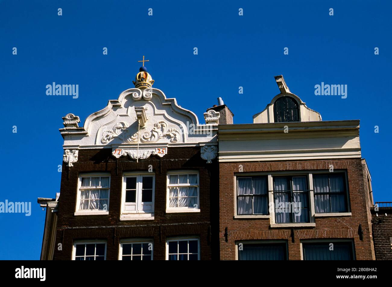 NETHERLANDS, HOLLAND, AMSTERDAM, STEEPLES OF OLD HOUSES (SEVENTEENTH ...