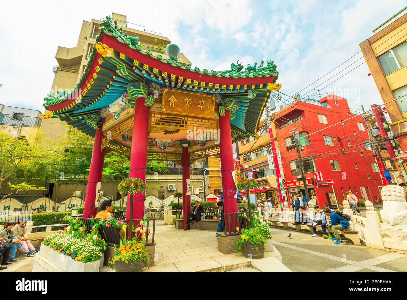 Yokohama, Japan - April 21, 2017: Chinese architecture in Yokohama ...