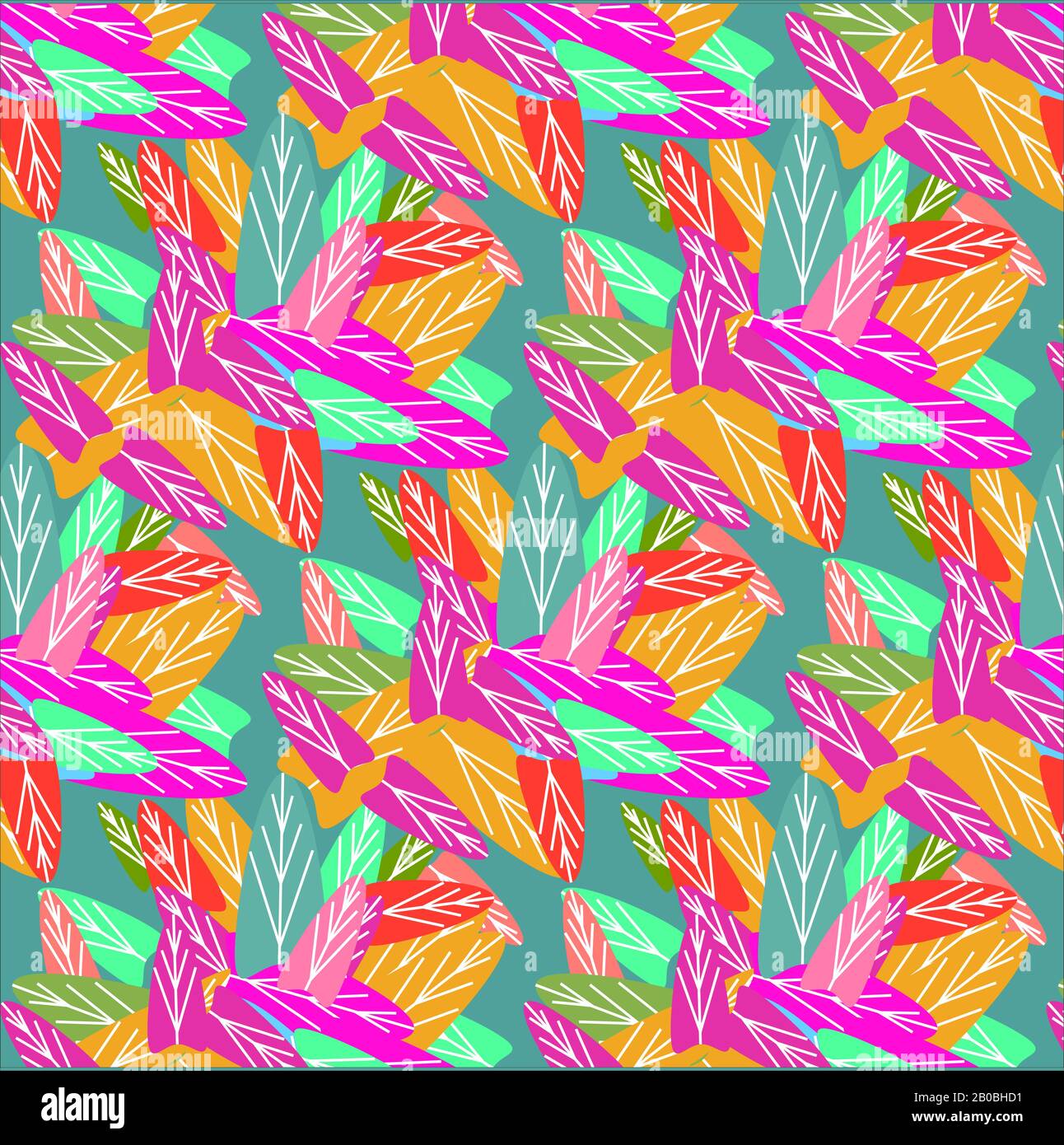 Random colourful Leaf vector patten Stock Photo - Alamy