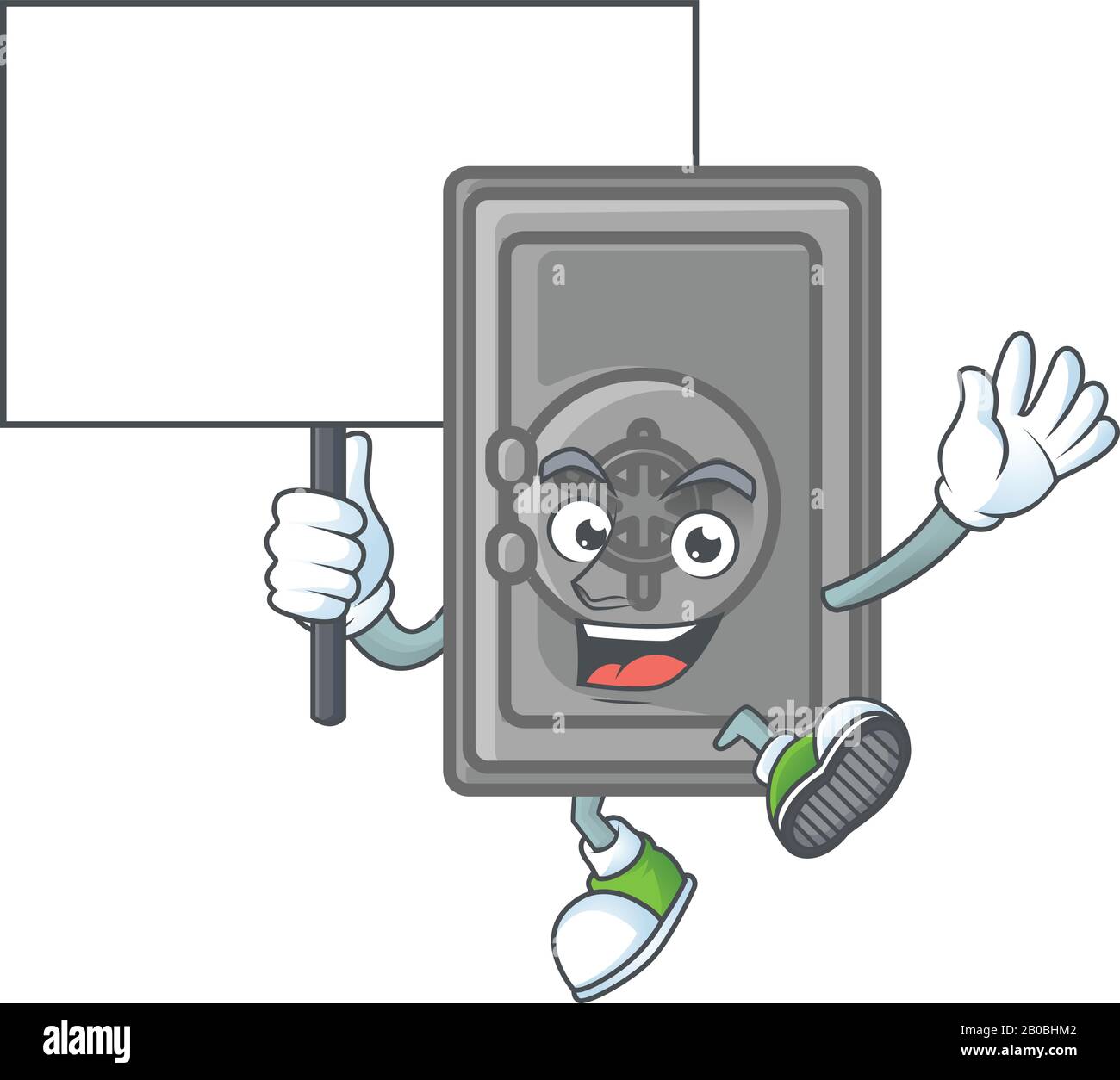A picture of security box closed cartoon character with board Stock ...