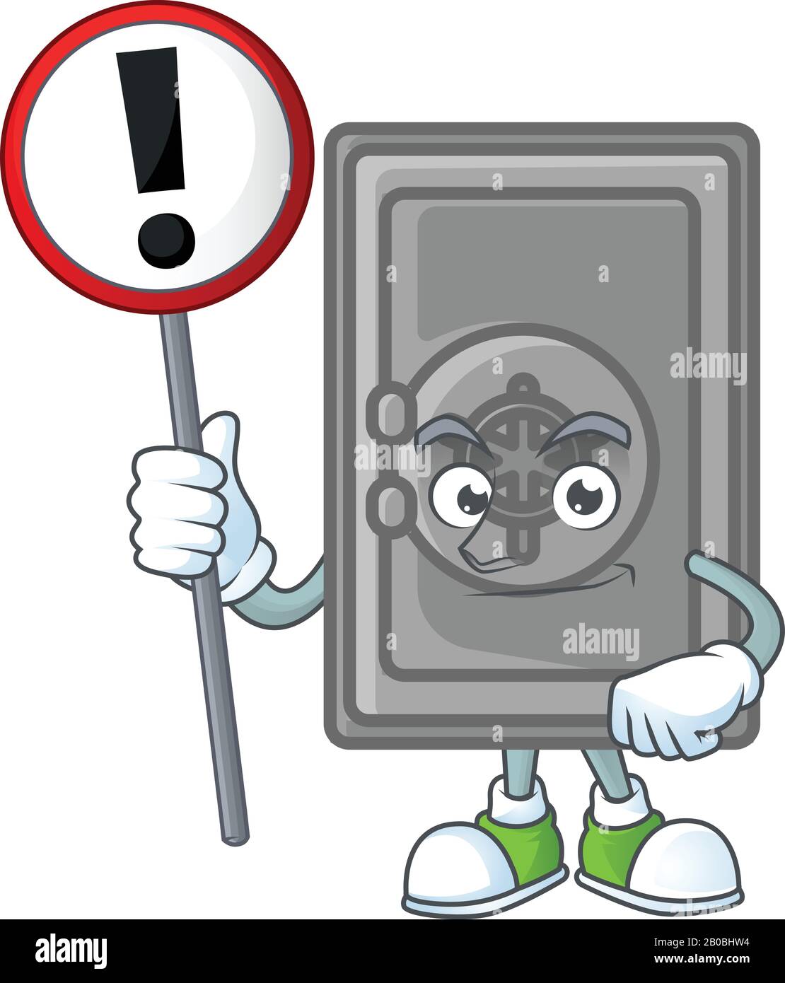 Cartoon character design of security box closed rise up a broad Stock ...