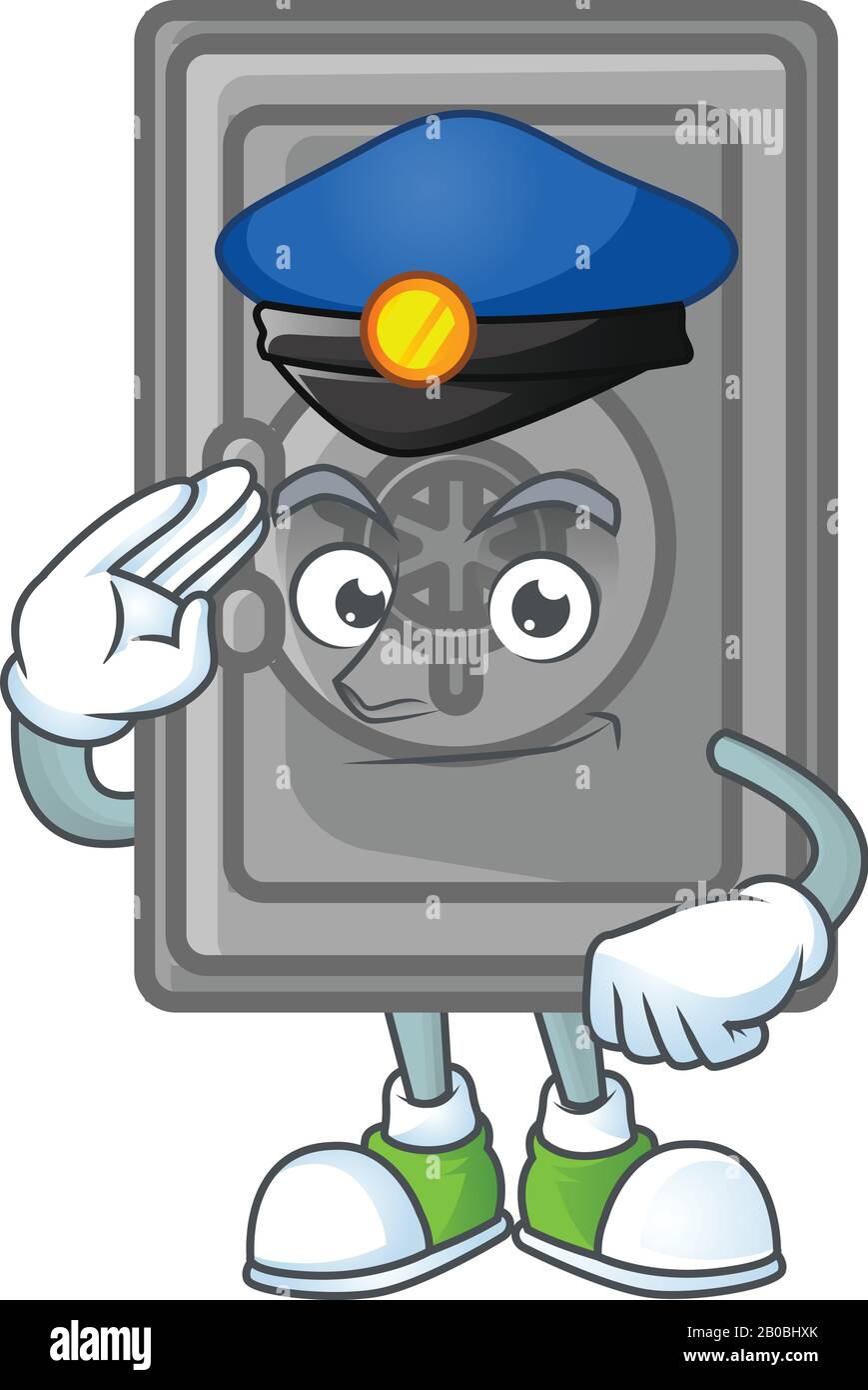 A character design of security box closed working as a Police officer ...