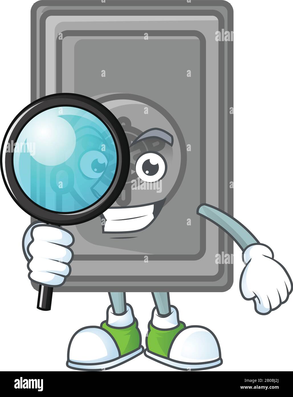 A famous of one eye security box closed Detective cartoon character ...