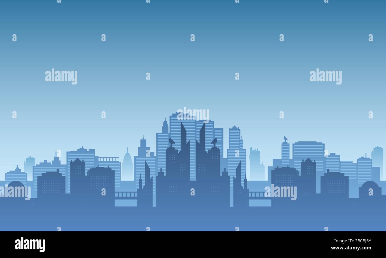 City background in the morning with lots of buildings Stock Vector ...