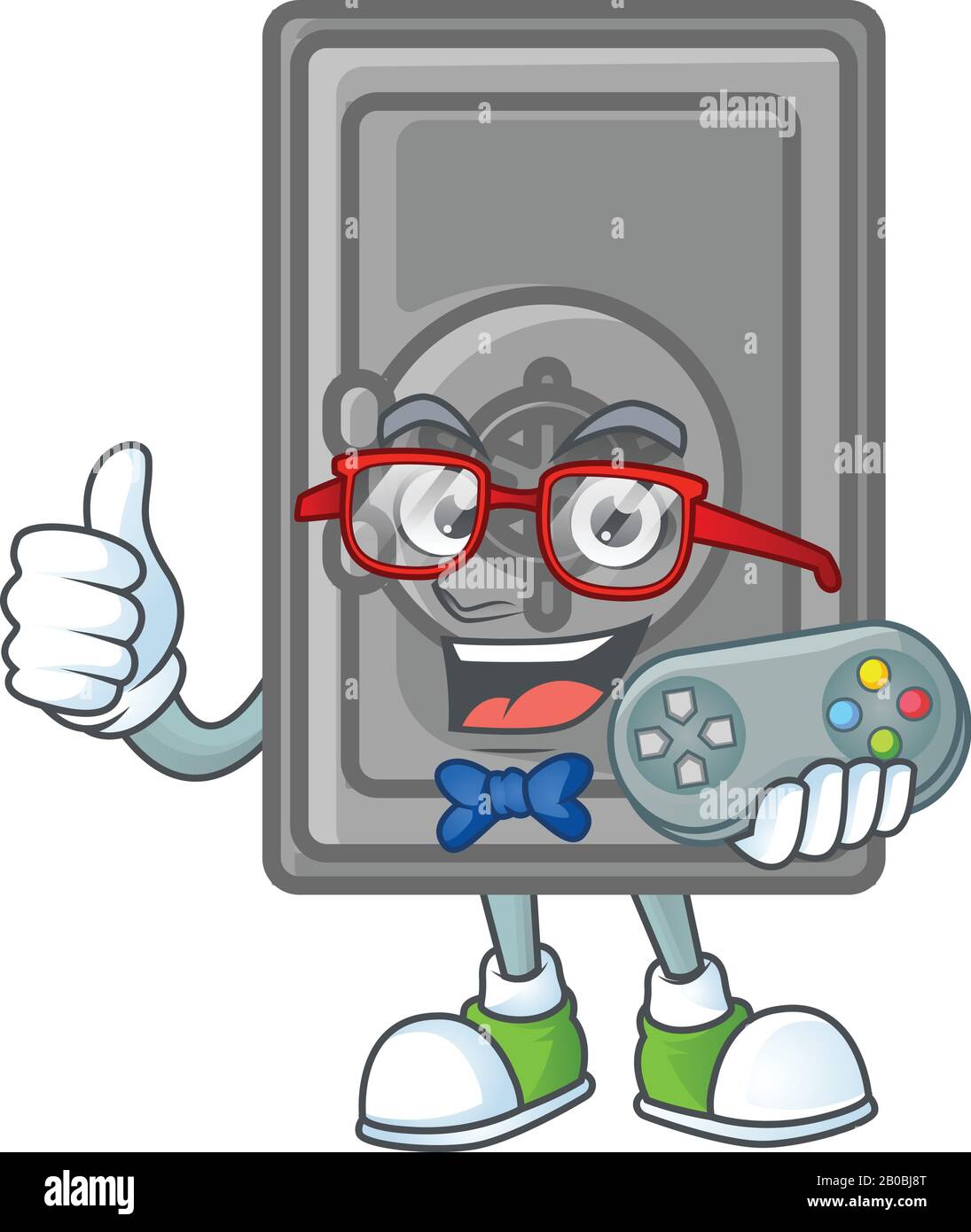 An attractive gamer security box closed cartoon character design Stock ...