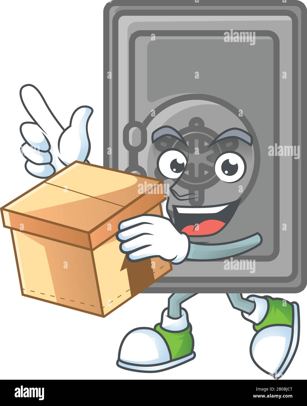 A charming security box closed mascot design style having a box Stock ...
