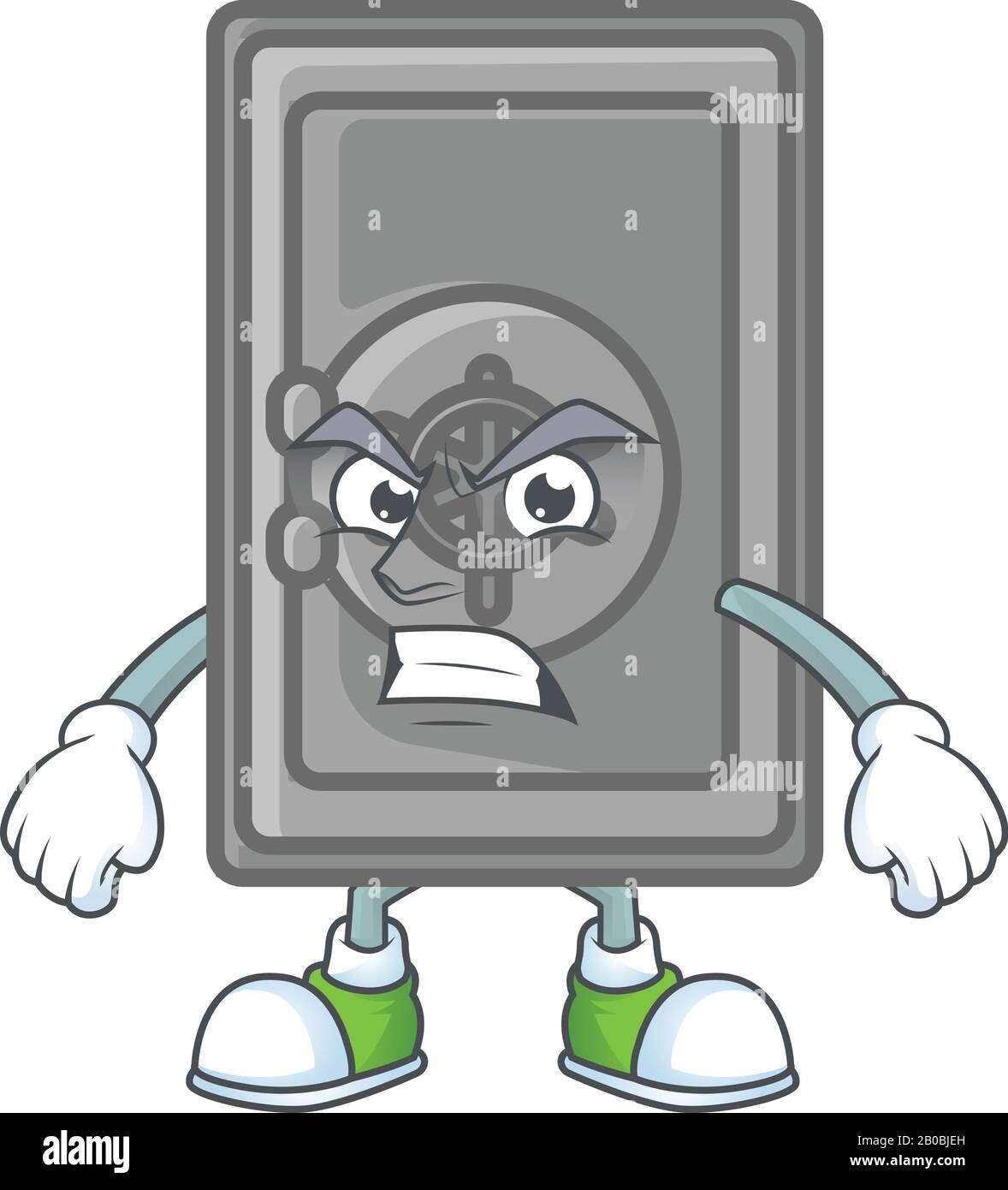 cartoon character of security box closed with angry face Stock Vector ...