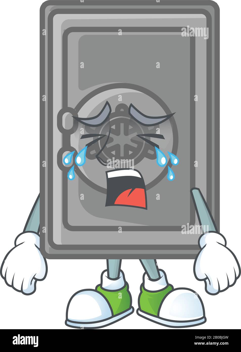 A crying security box closed mascot design style Stock Vector Image ...