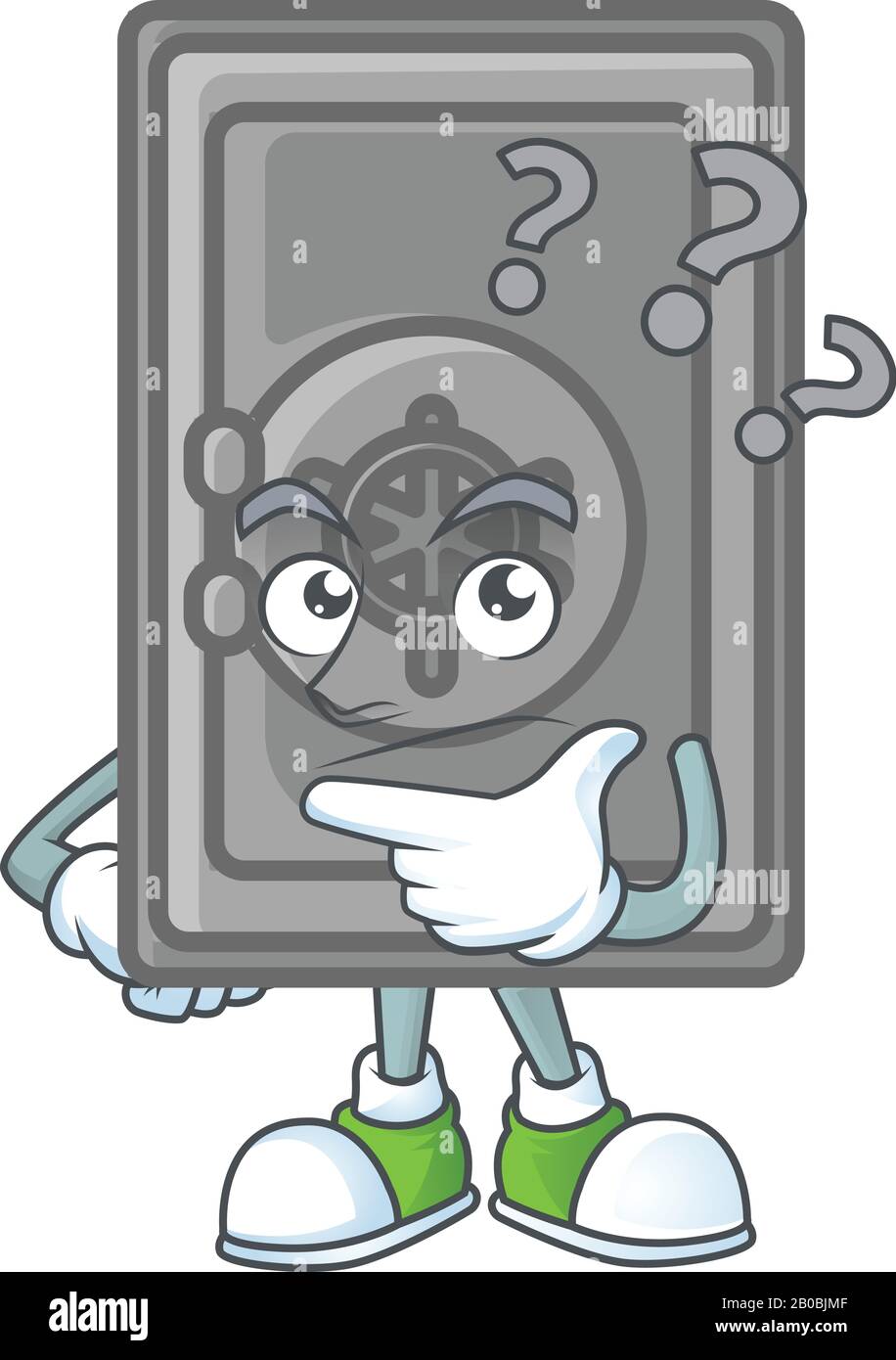 Security box closed cartoon mascot style in a confuse gesture Stock ...