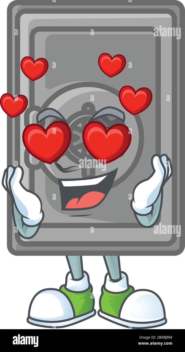 A romantic security box closed cartoon mascot design style Stock Vector ...