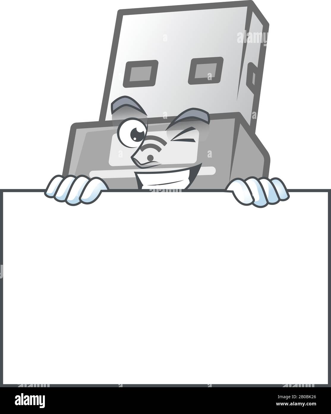 USB wireless adapter cartoon character with funny face hides behind a ...
