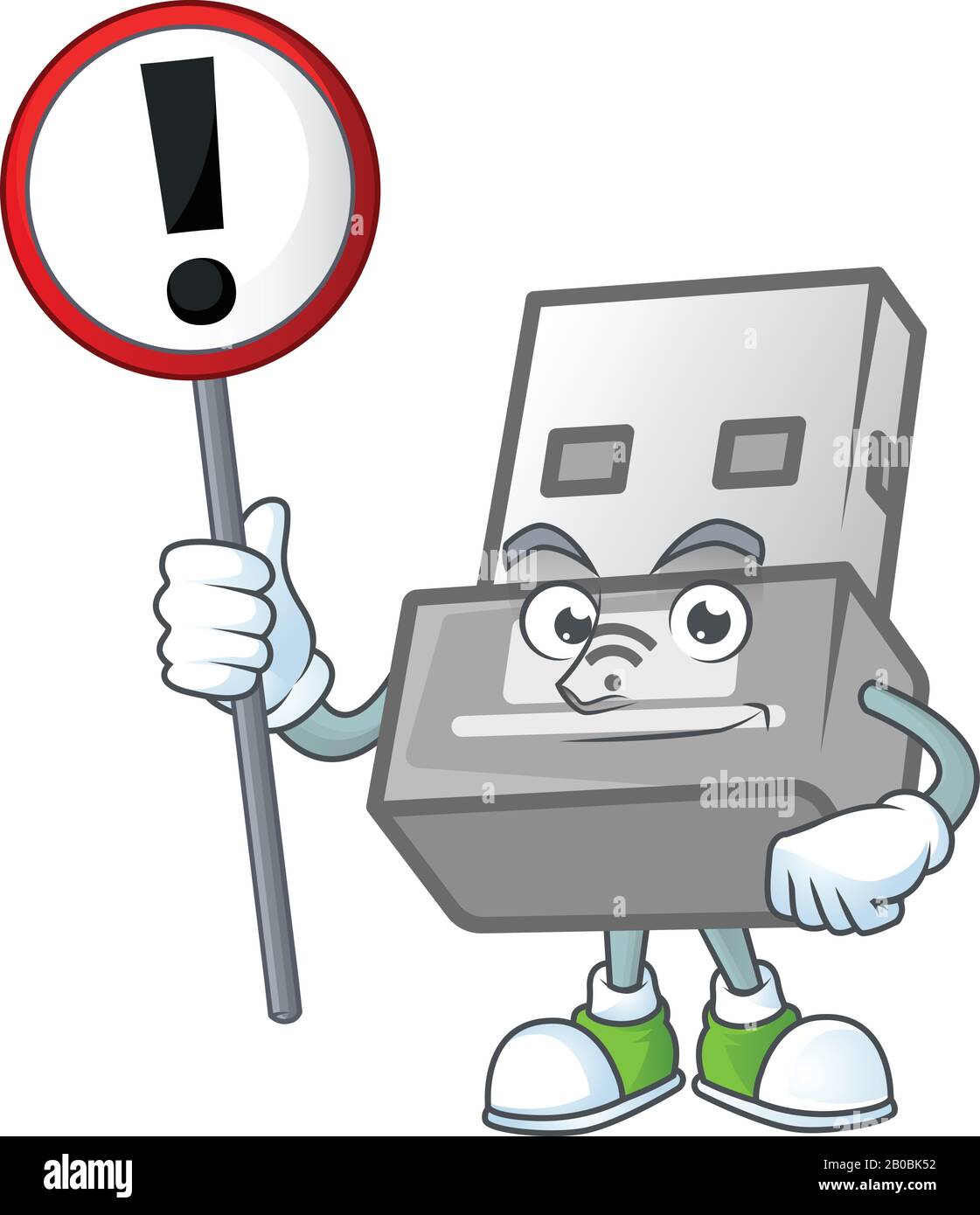 Cartoon character design of USB wireless adapter rise up a broad Stock ...