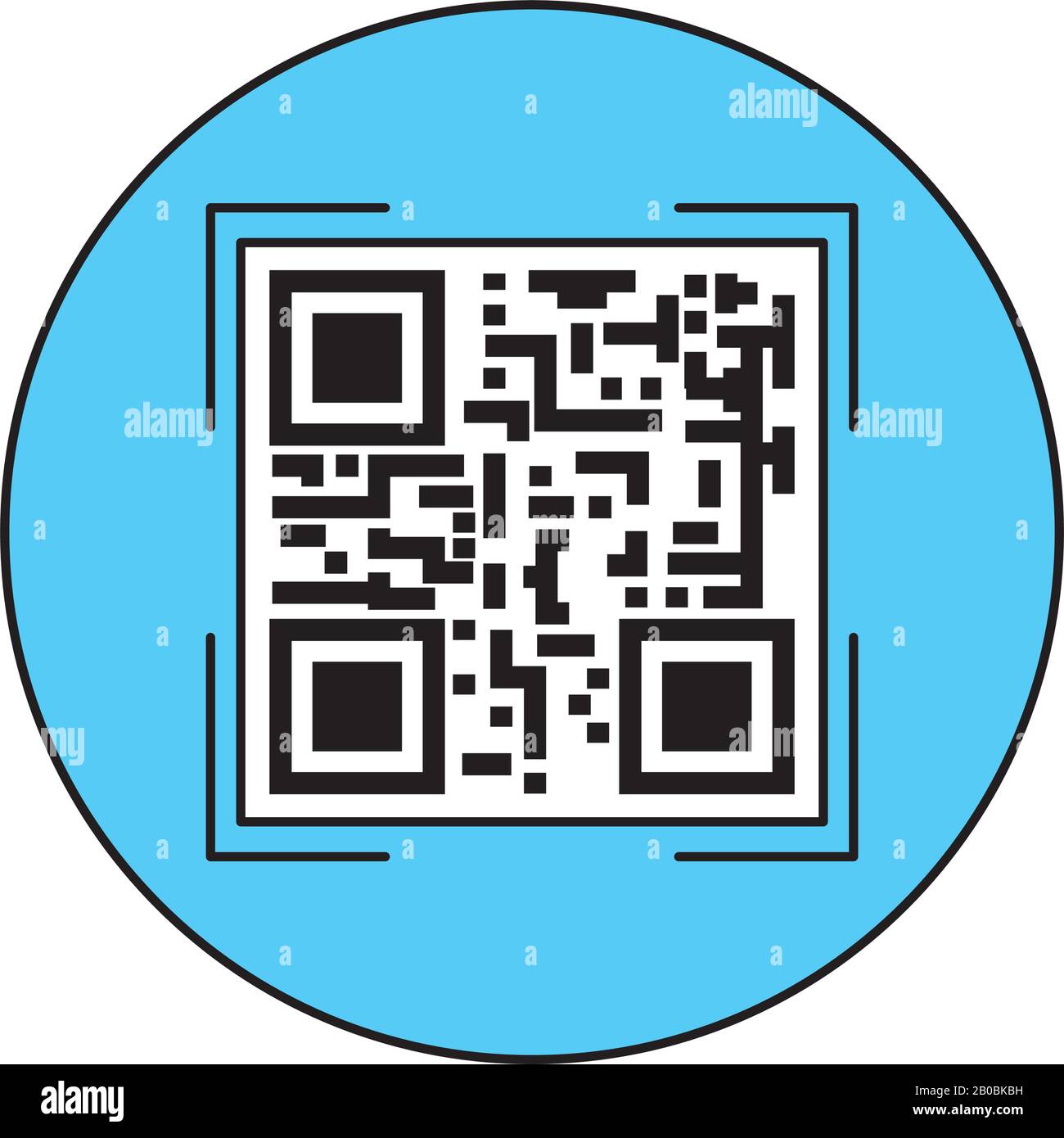 classic qr code in frame circular Stock Vector Image & Art - Alamy
