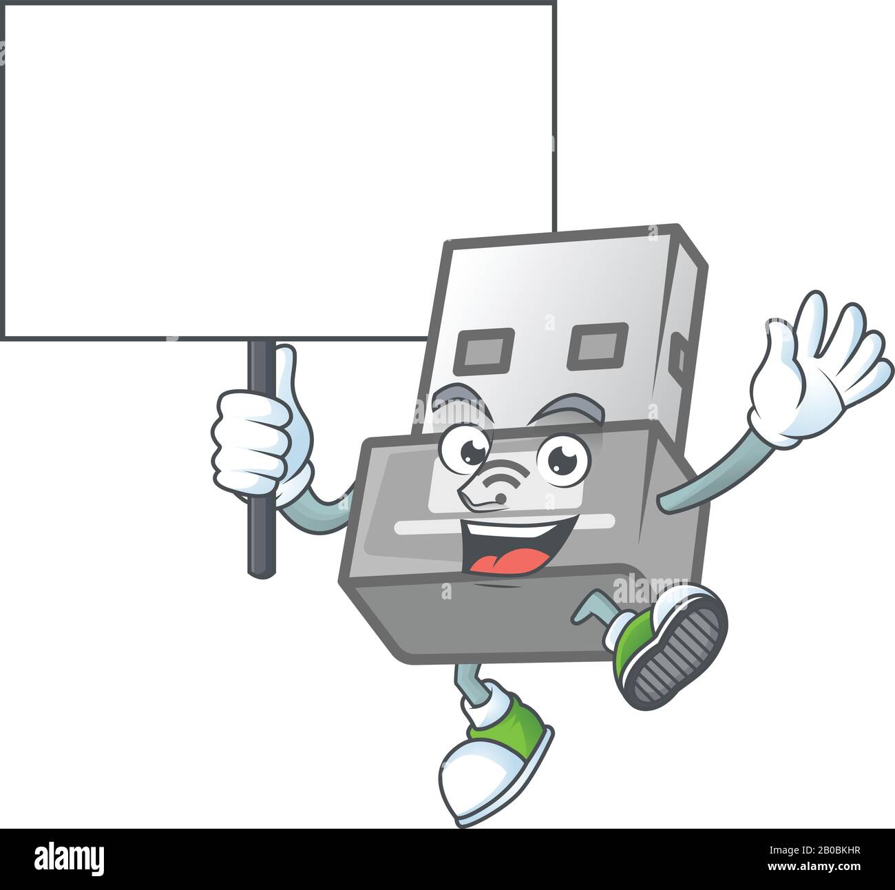 A picture of USB wireless adapter cartoon character with board Stock ...