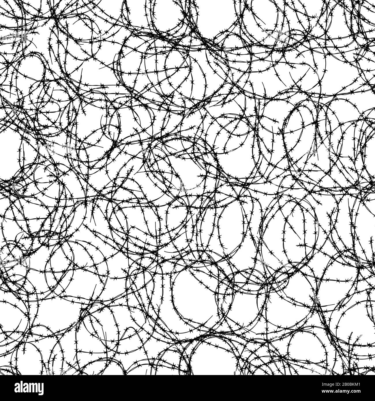 Tangled Barbed Wire Drawing