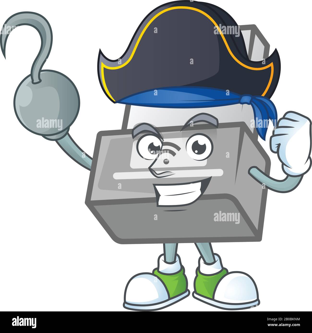 Calm one hand Pirate USB wireless adapter mascot design wearing hat ...