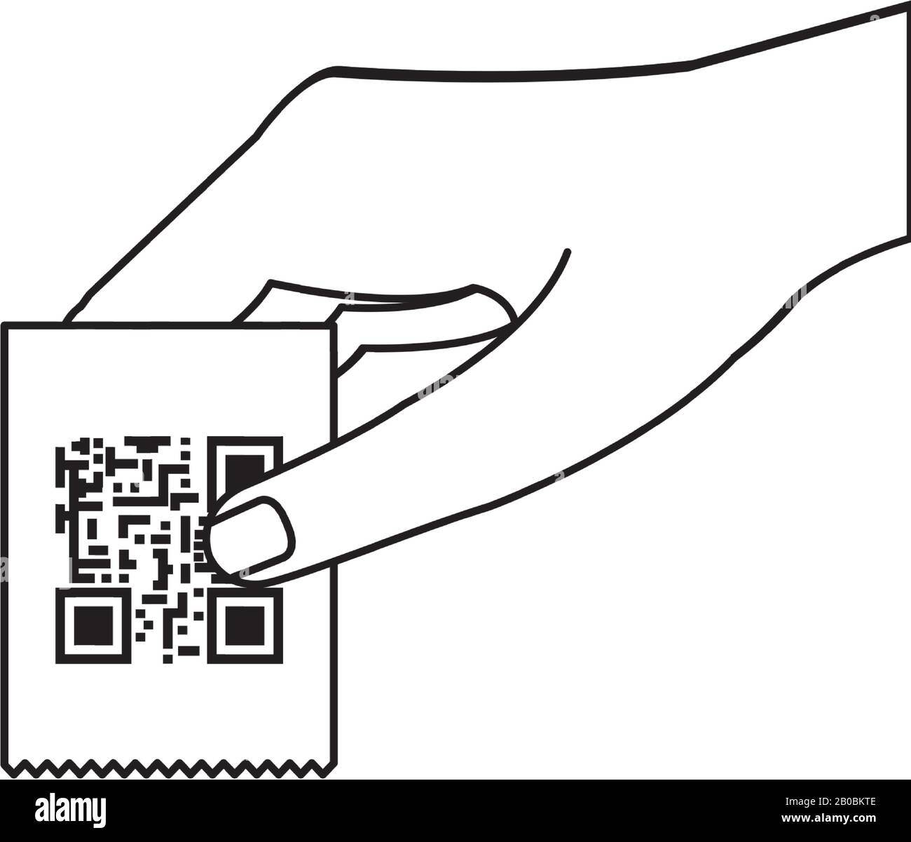 hand and voucher with code qr Stock Vector Image & Art - Alamy