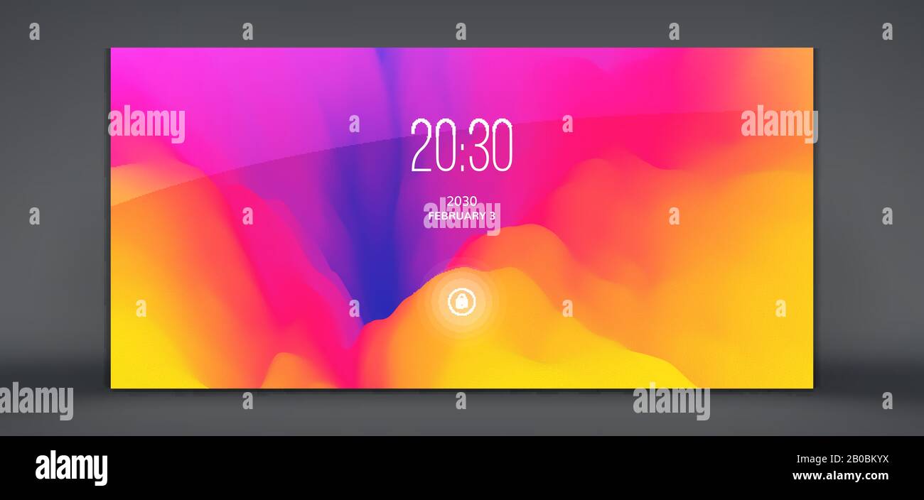 Modern lock screen for mobile apps. Abstract background with trendy ...