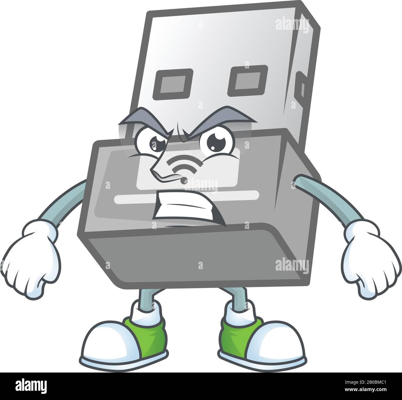 cartoon character of USB wireless adapter with angry face Stock Vector ...