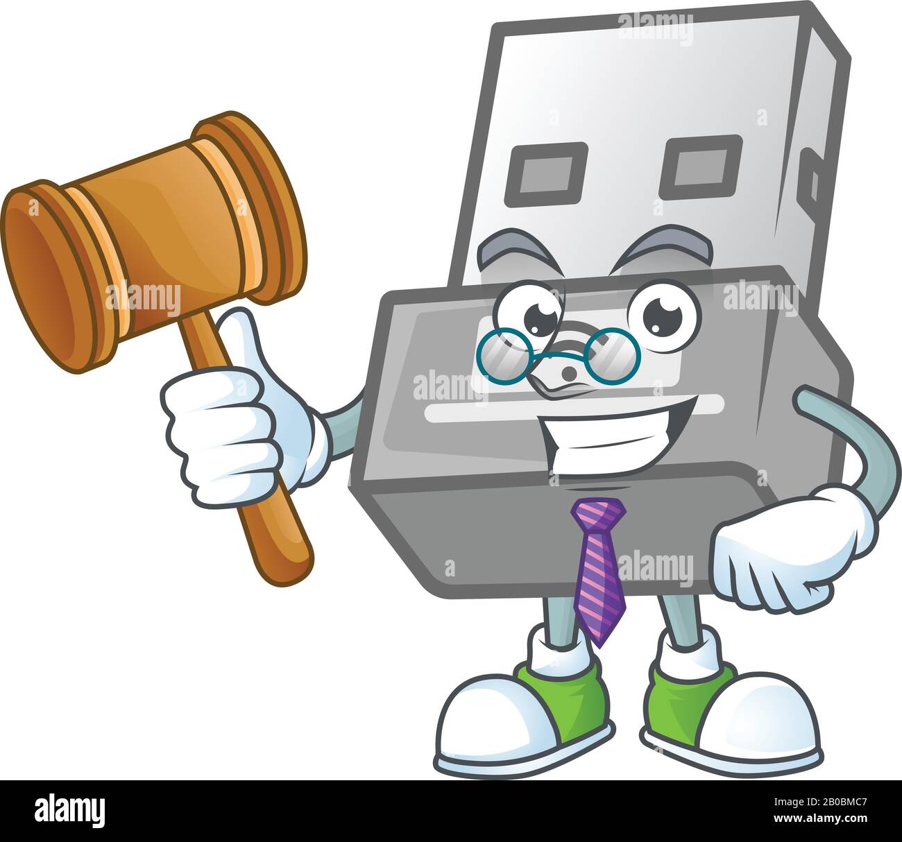 A wise Judge USB wireless adapter in comic strip character design Stock ...