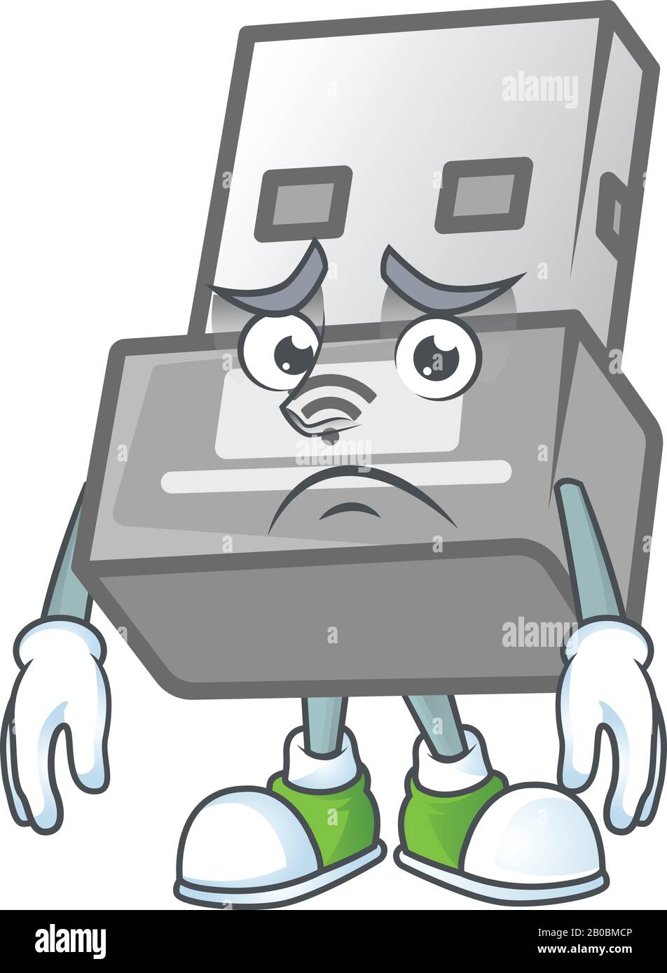 Cartoon character of a USB wireless adapter having an afraid face Stock ...
